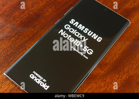 The Samsung 5G Galaxy Note 10 series smartphones are introduced during ...