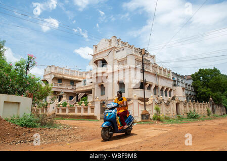 Karaikudi, India - 17 August 2019: The 1000 windows house in Chettinad ...