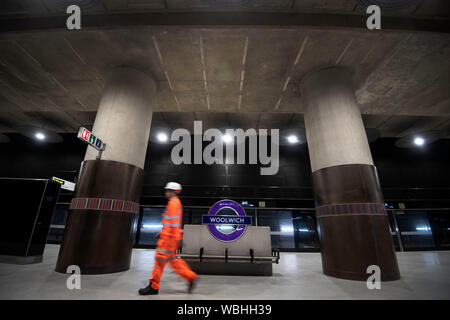 One of the platforms for the new Elizabeth Line at Woolwich station in ...