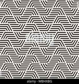 Vector seamless interlaced stylish pattern. Repeating geometric tiles with weaved bold lines ...