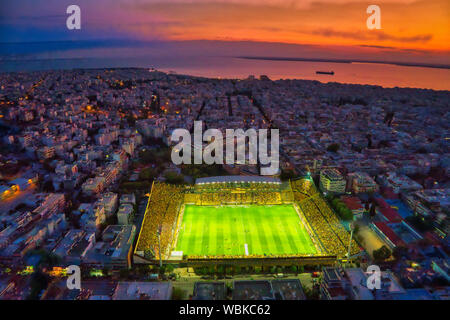 Thessaloniki, Greece, August 25, 2019: Aerial shot of the Kleanthis ...