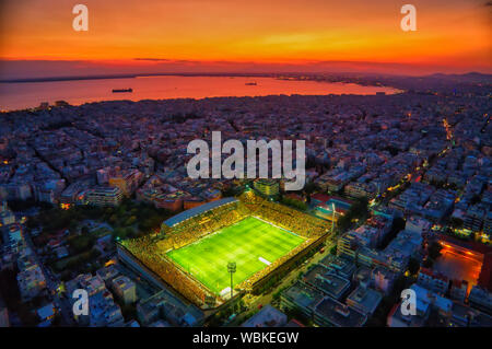 Thessaloniki, Greece, August 25, 2019: Aerial shot of the Kleanthis ...