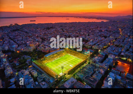 Thessaloniki, Greece, August 25, 2019: Aerial shot of the Kleanthis ...