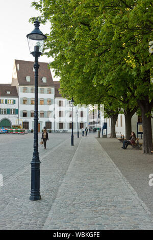 Basel Munsterplatz square historic architecture view, northwestern ...