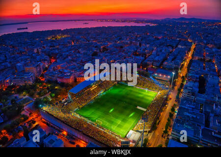 Thessaloniki, Greece, August 25, 2019: Aerial shot of the Kleanthis ...