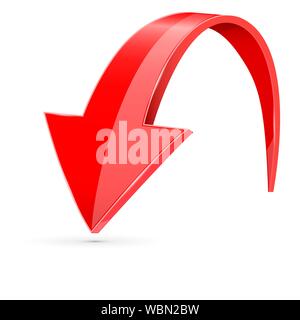 Down 3d arrow. Red sign with reflection Stock Vector Image & Art - Alamy