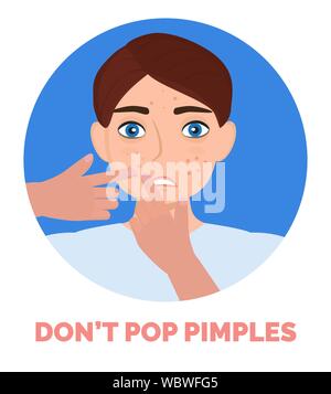 A Papule Pimple on Teenager Face illustration Stock Vector Image & Art ...