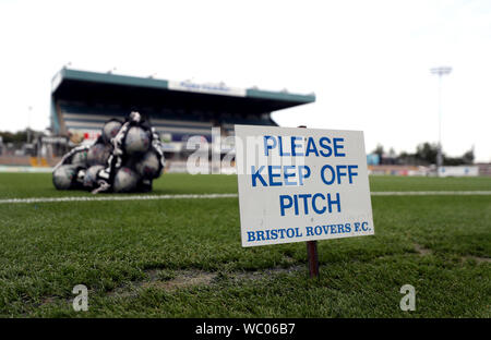 Please Keep Off the Pitch sign by corner of playing field and ground ...