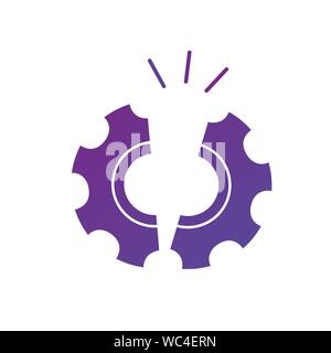 Broken gear icon. Cog wheel machine part and technology theme. Isolated ...