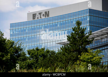 A logo sign outside of the operational headquarters of the Eaton ...