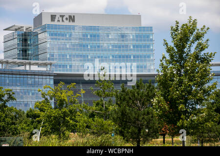 A logo sign outside of the operational headquarters of the Eaton ...
