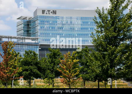 A logo sign outside of the operational headquarters of the Eaton ...
