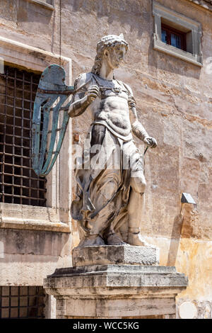 Rome, Italy: Sculpture of san michele arcangelo in golden color by the ...