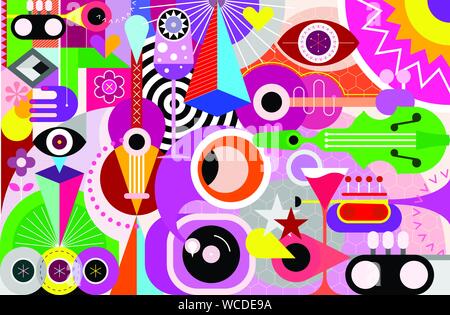 Abstract art music background with musical notes for entertainment ...