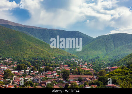Wide panorama of the Shaki city Stock Photo - Alamy