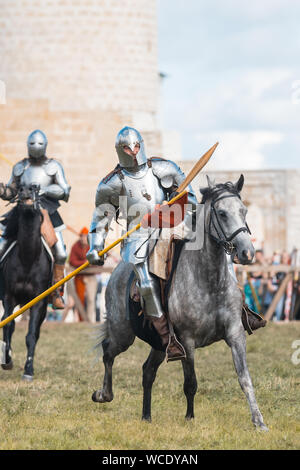 BULGAR, RUSSIA 11-08-2019: Knight Tournament at the medieval festival ...
