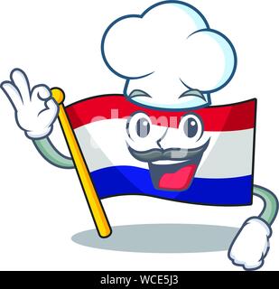 With flag document cartoon mascot on white background Stock Vector ...