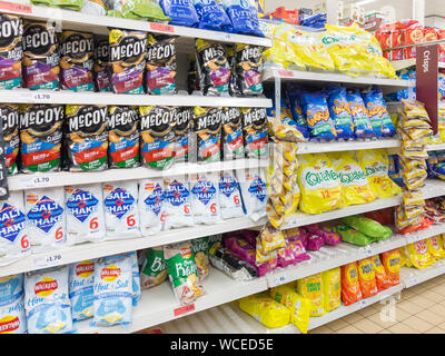 Crisps on a supermarket shelf UK Stock Photo - Alamy