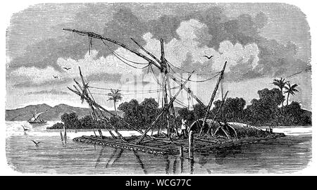 Old wooden raft in the historical village of Schiltach. With those ...