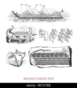 ancient greek rowing warship Stock Photo - Alamy