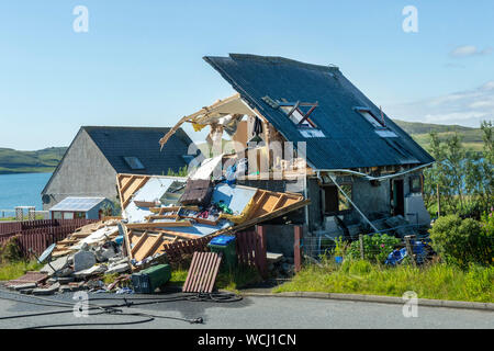 Domestic house explosion caused by gas in the village of Brae Shetland ...
