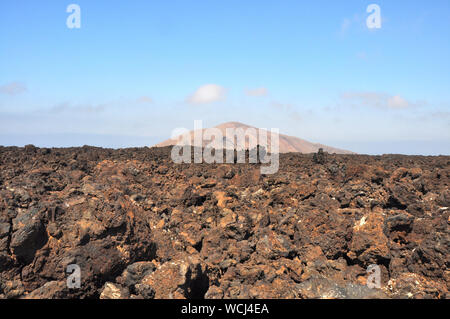 Barren volcanic landscape on spanish canary island Lanzarote Stock ...