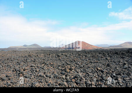 Barren volcanic landscape on spanish canary island Lanzarote Stock ...