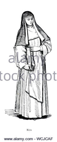 A nun from the religious order of the Sisters of the Canon of the Holy ...