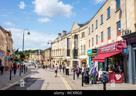 Chippenham High Street shops with people shopping Chippenham Wiltshire ...