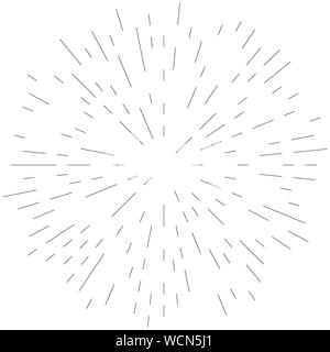 Radial ray, beam lines. Circular radiation stripes pattern. Gleam ...