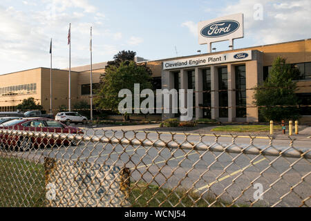 A logo sign outside of the Ford Cleveland Engine Plant in Cleveland ...