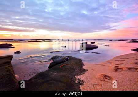 Sunrise At Shelly's beach Caloundra Queensland Australia Stock Photo ...