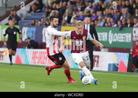 BURNLEY, ENGLAND AUG 28TH Conor McLaughlin in action during the Carabao ...