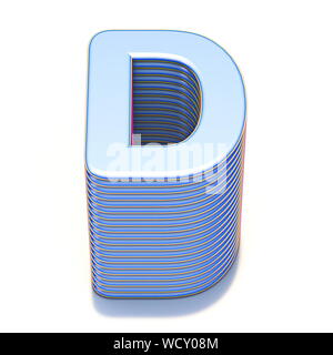 Blue extruded font Letter O 3D render illustration isolated on white ...