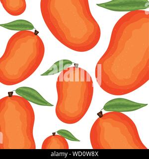 fresh mangos fruits pattern background vector illustration design Stock Vector Image & Art - Alamy