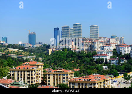 The changing skyline of Istanbul. Tall modern buildings are replacing ...