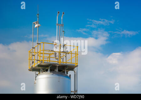 Industrial gas tank support tower structure London Stock Photo - Alamy