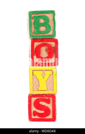 BOYS written with wooden blocks Stock Photo - Alamy