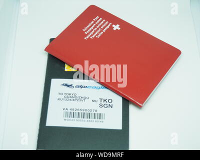 SWitzerland Swiss Passport documents and work permits Stock Photo - Alamy