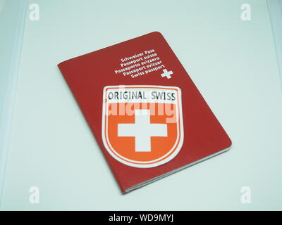 SWitzerland Swiss Passport documents and work permits Stock Photo - Alamy