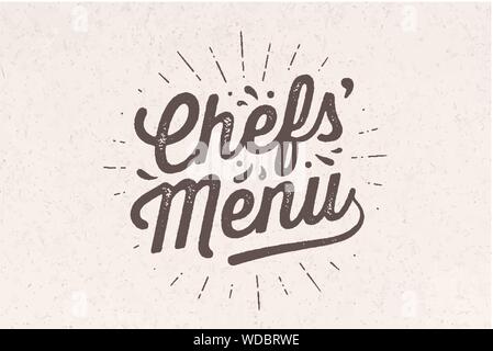 Chefs Menu, Lettering. Wall decor, poster, sign, quote Stock Vector ...