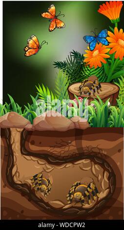 Landscape design with lives underground illustration Stock Vector Image ...