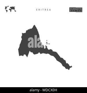 Eritrea Map. Eritrean Country Map. Black and White National Nation Outline Geography Border ...