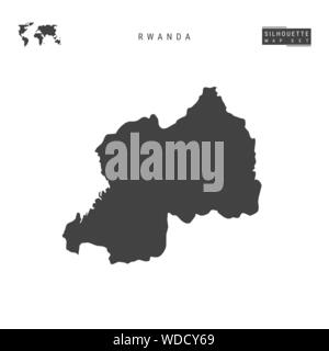 Rwanda map. Blank vector map of the Country with regions. Borders of ...