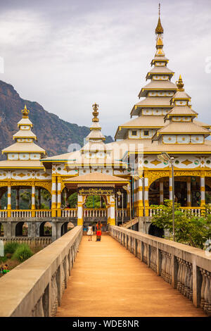 Kyauk Ka Lat Pagoda in the karst mountains near Hpa-an, Kayin State ...