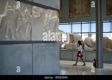 The Elgin Marbles (Parthenon Marbles) on display in the Duveen Gallery, British Museum, London ...