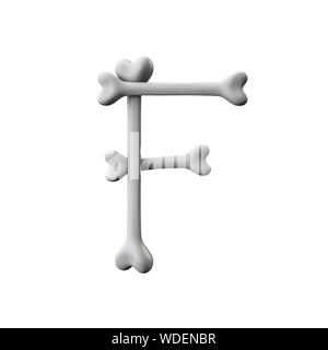 Letter F skeleton Bones Font. Anatomy of an alphabet symbol. dead ABC ...