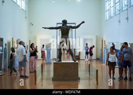The Poseidon of Artemision from 450BC a bronze statue showing about to ...