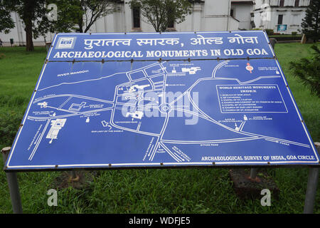 ASI Map of the Archaeological Monuments in Old Goa. ASI complex. Old ...