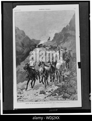 Geronimo and his band returning from a raid into Mexico engraving by ...